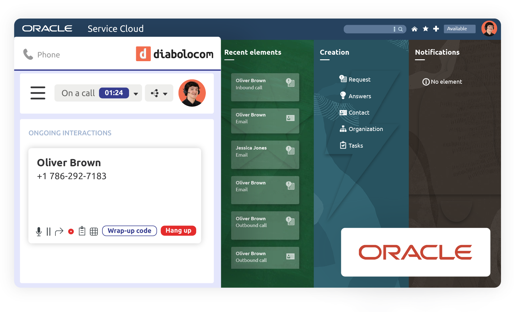 Integración CTI con Oracle Service Cloud | Diabolocom